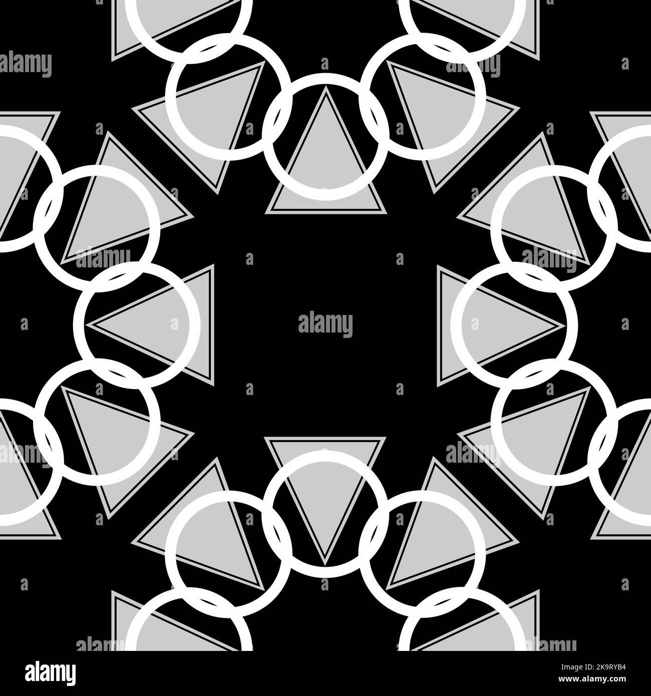 Abstract Geometric Element Pattern With Circles And Triangle Shapes Seamless Vector Background 