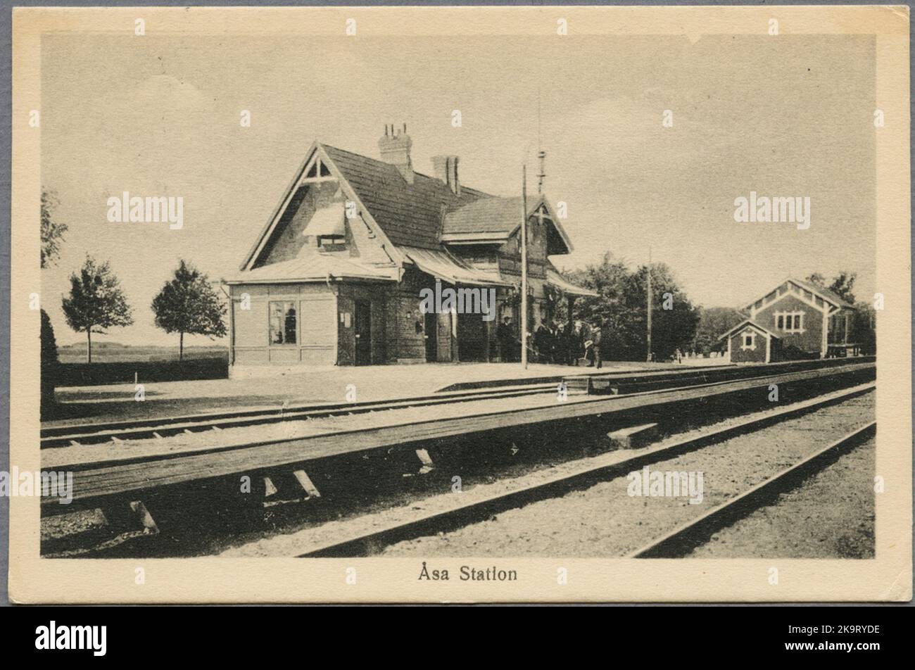 The railway station in Åsa Stock Photo - Alamy