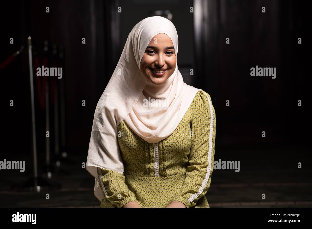 Muslim Woman Who is Wearing the Islamic Long Hijab Khimar Was Praying ...