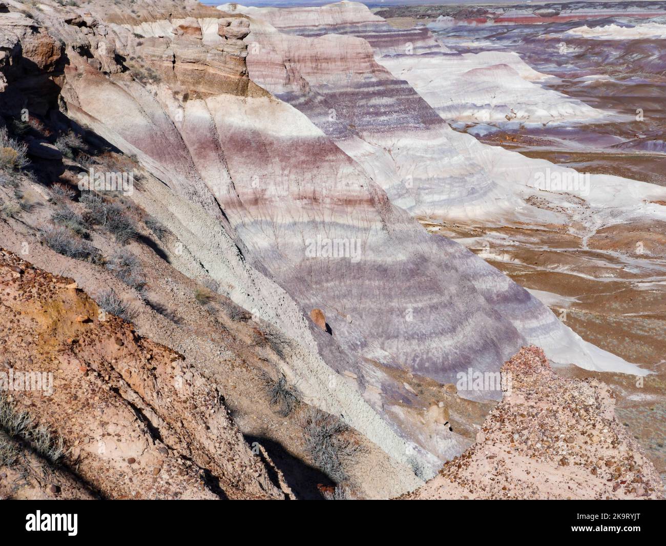 Painted Desert National Park badlands from Main Park Road Stock Photo ...