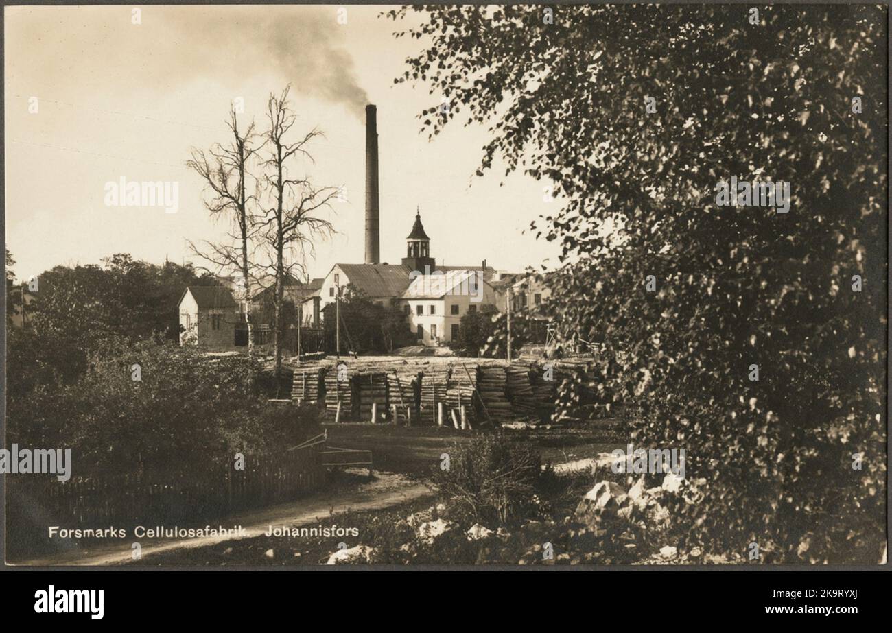Forsmark's cellulose factory in Johannisfors Stock Photo - Alamy