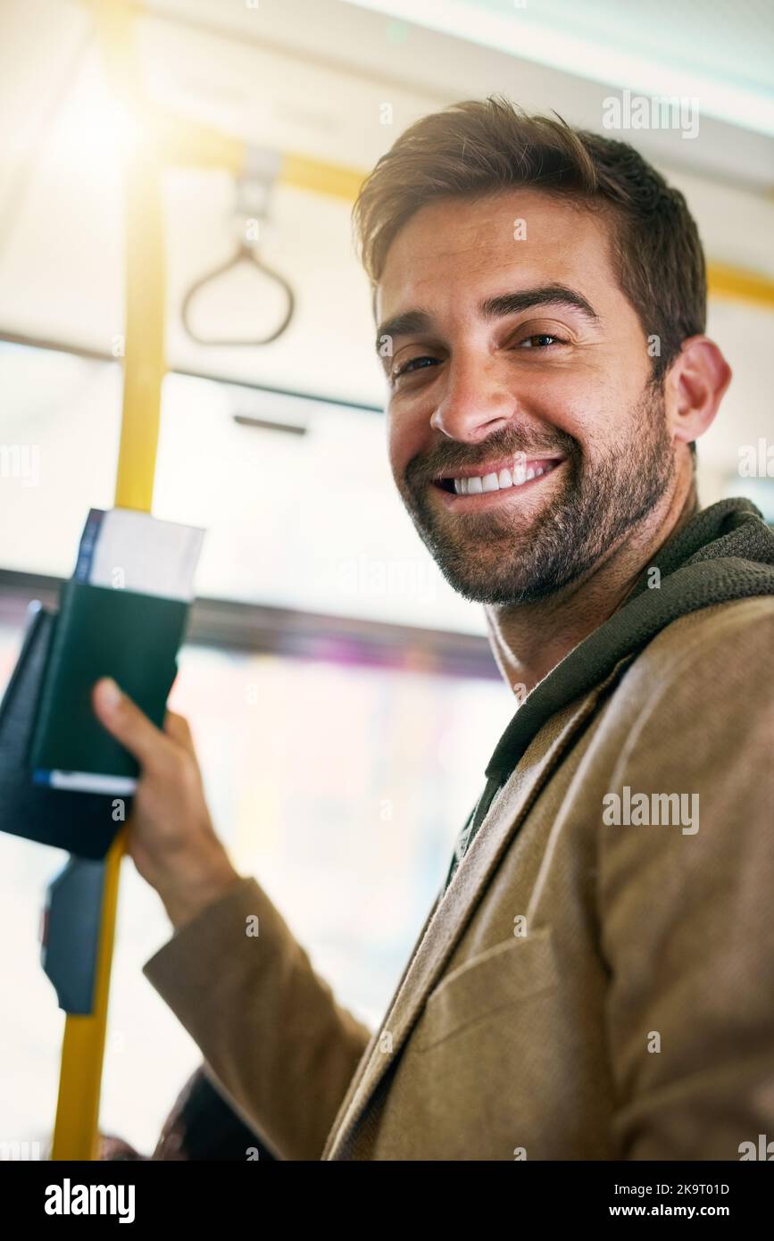 Happy people on bus hi-res stock photography and images - Alamy