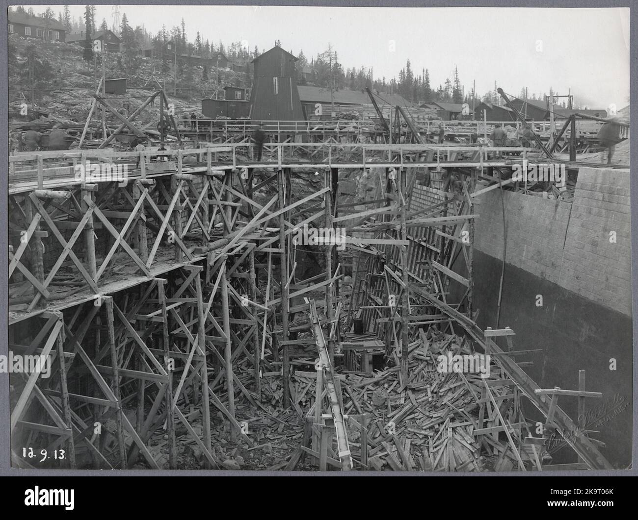 Porjus power plant during construction. Intake Stock Photo - Alamy
