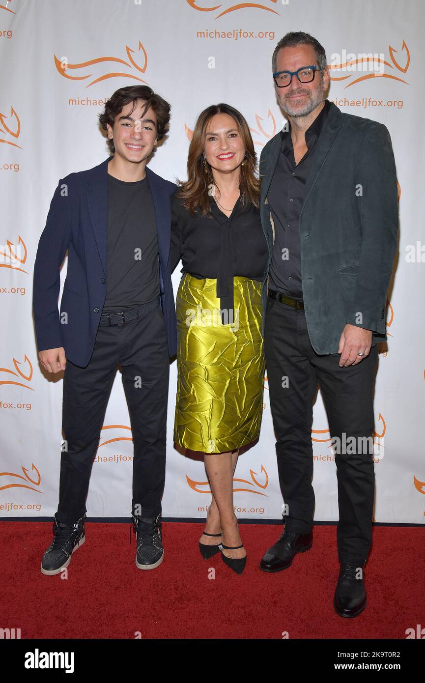 (L-R) August Hermann, Mariska Hargitay and Peter Hermann attend the ...
