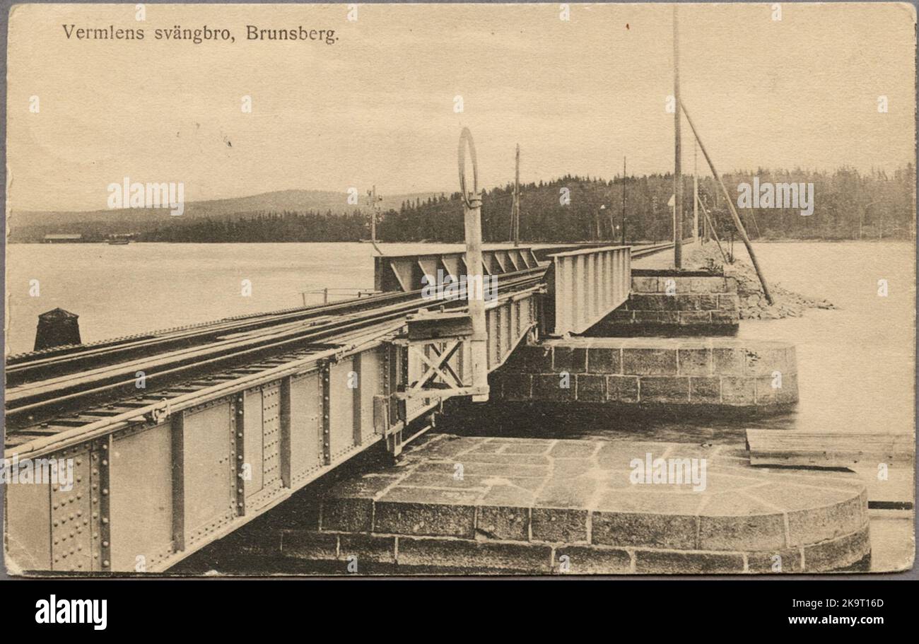 Openable railway bridge over Värmeln on the line between Brunsberg and ...