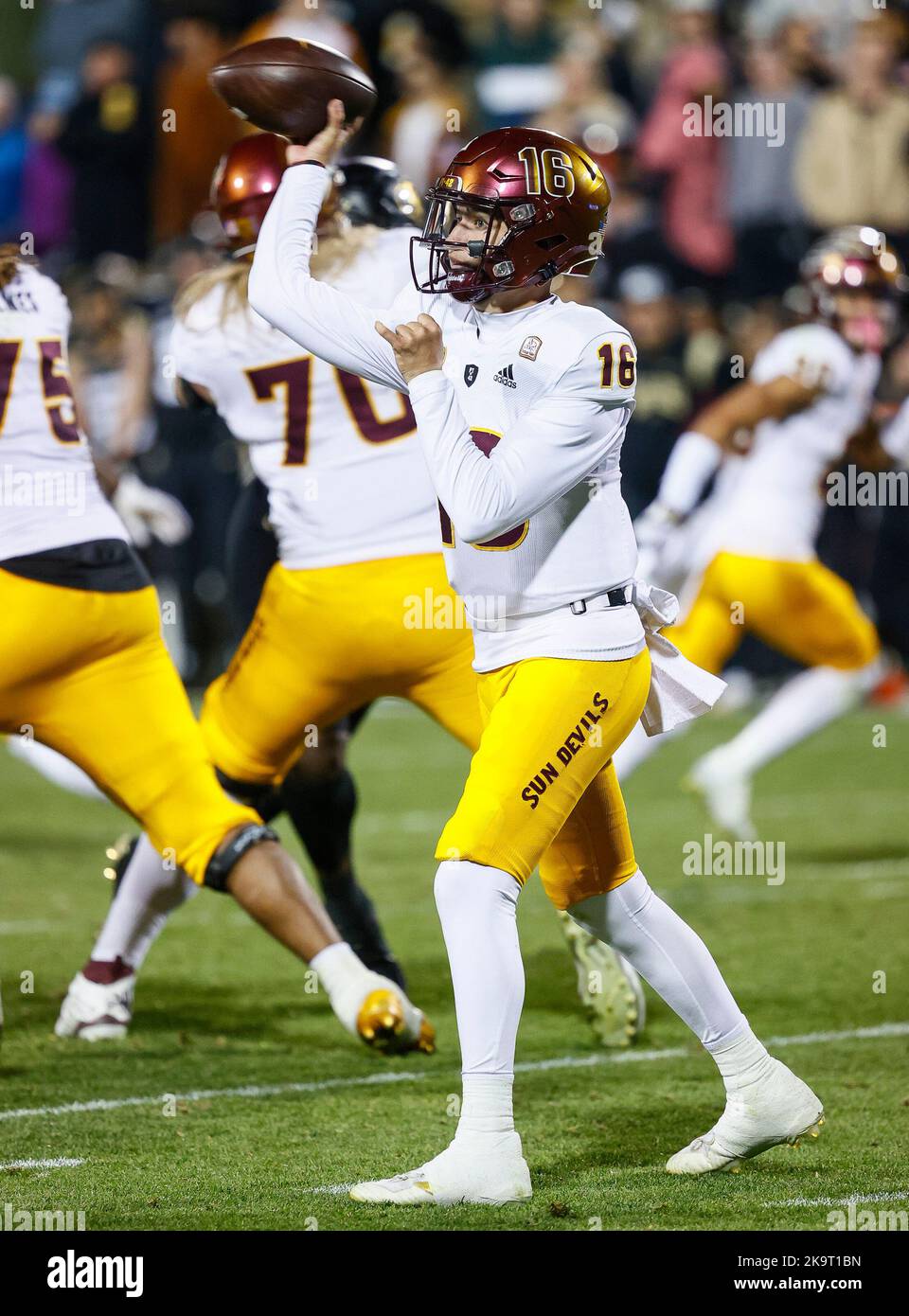 Boulder, CO, USA. 29th Oct, 2022. Arizona State Sun Devils quarterback ...