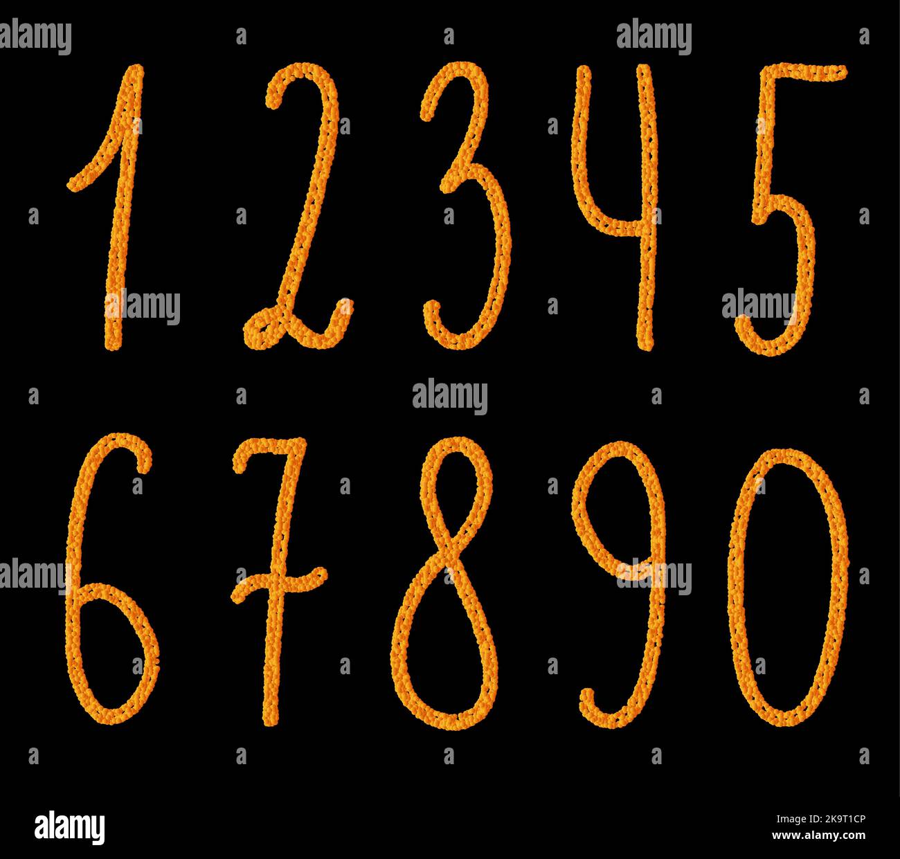 Vector colorful hand drawn numbers set, design elements Stock Vector ...