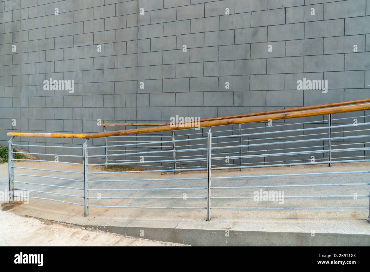 Close up and details of railing and stairs of a modern building Stock ...