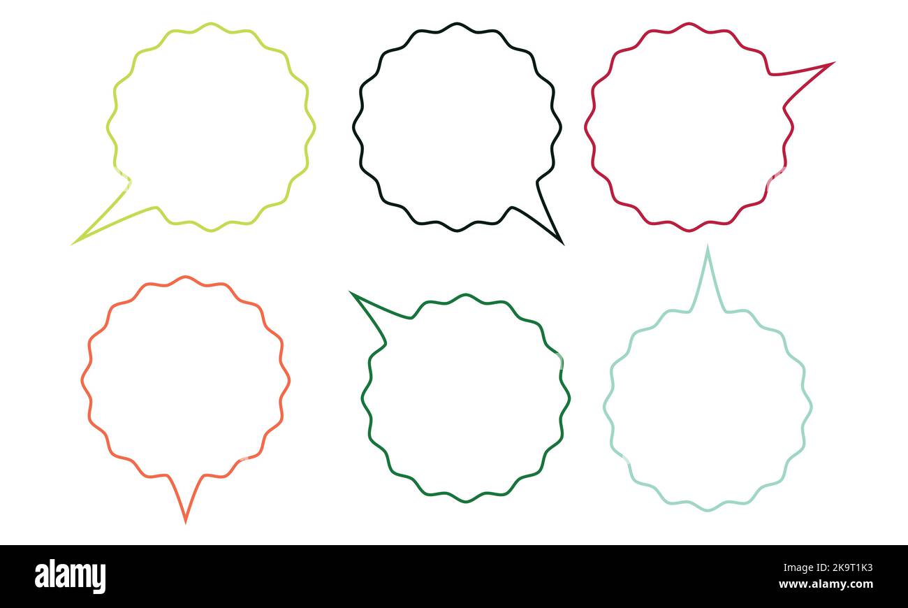 Vector speech clouds chat bubble icon. Collection pastel color doodle ...