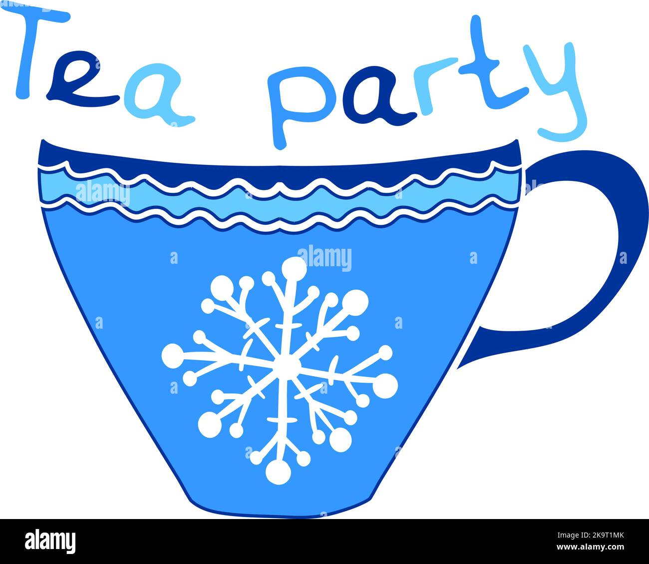 Tea party lettering above the cup of tea Stock Vector Image & Art - Alamy