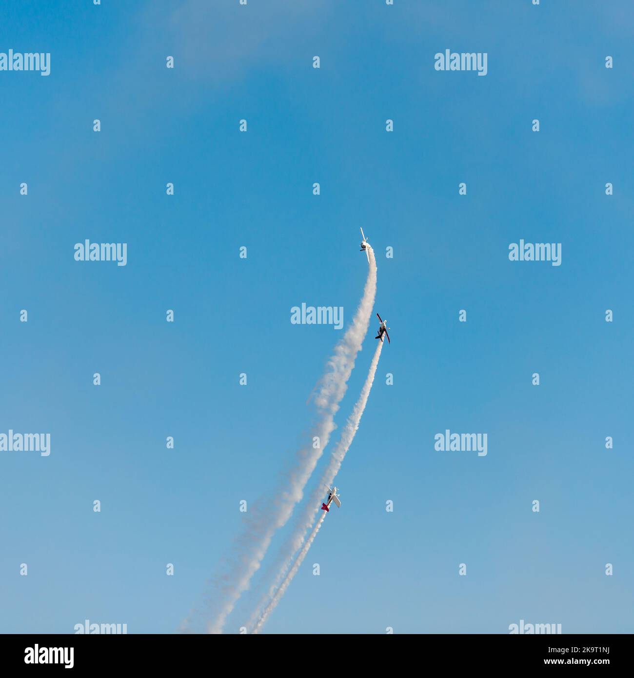 Airplanes on airshow. Aerobatic team performs flight at air show Stock ...