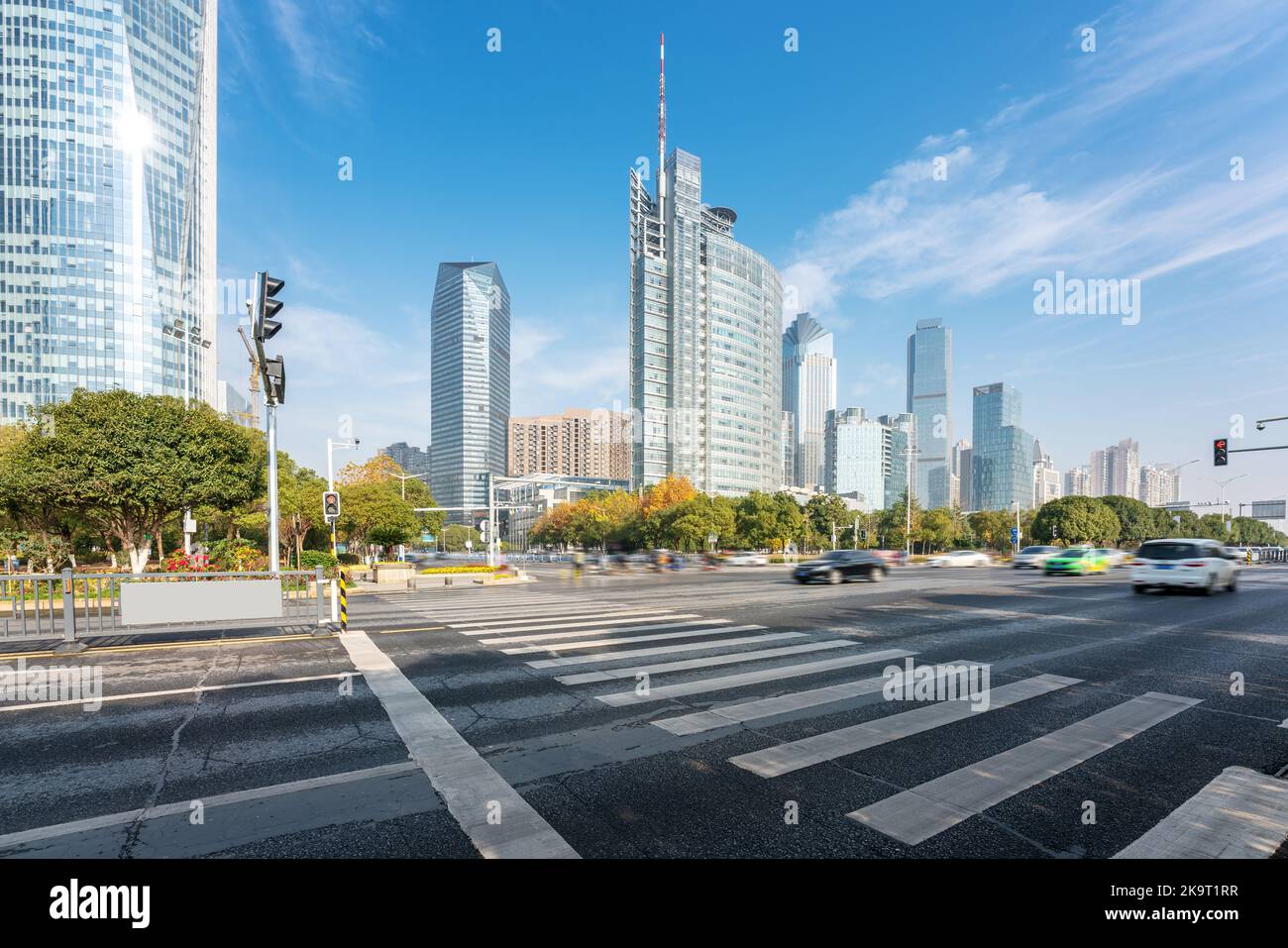 The century avenue of street scene in shanghai Lujiazui,China Stock ...