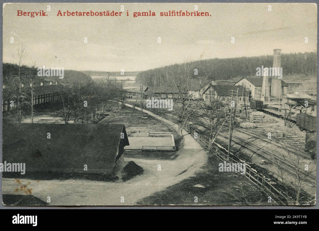 Workers' homes in the old sulfite factory in Bergvik Stock Photo - Alamy