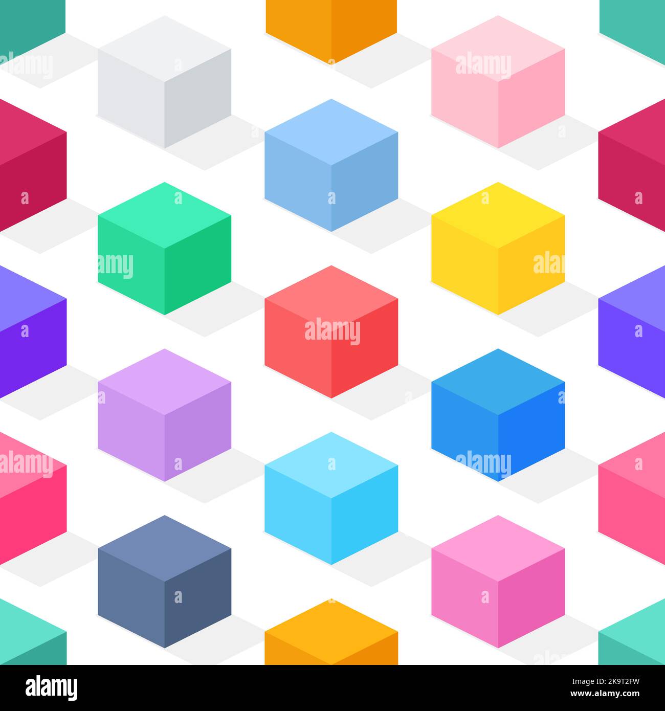 Seamless Pattern Of Isometric Colorful Cubes Stock Vector Image And Art Alamy