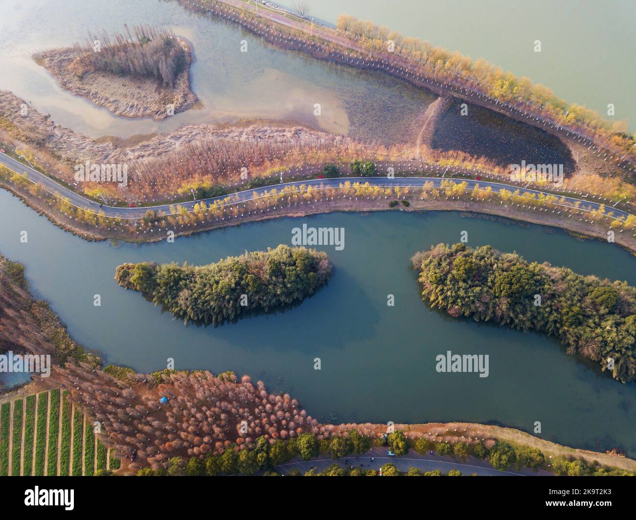 Aerial view, forests and lakes Stock Photo - Alamy