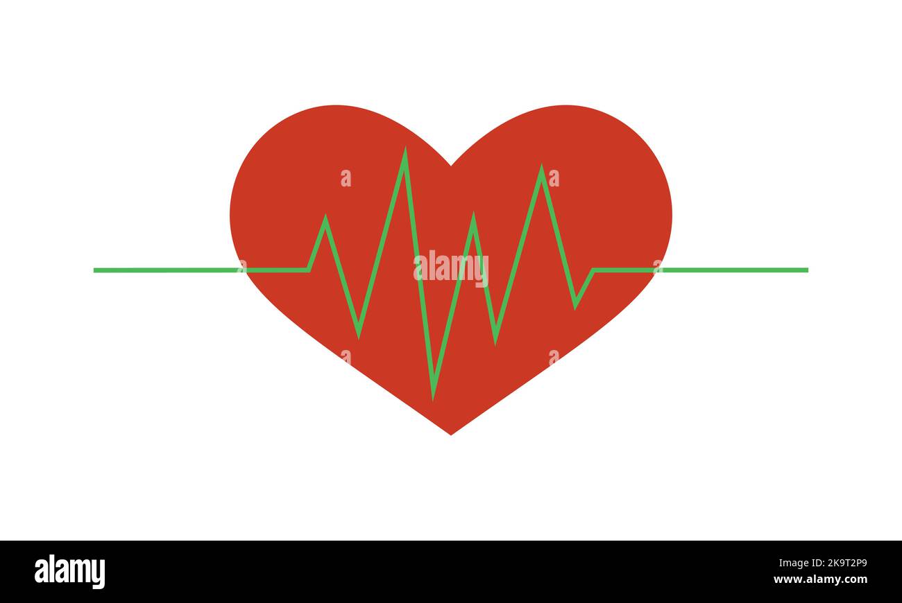 2d illustration heart beat design for background Stock Vector Image ...