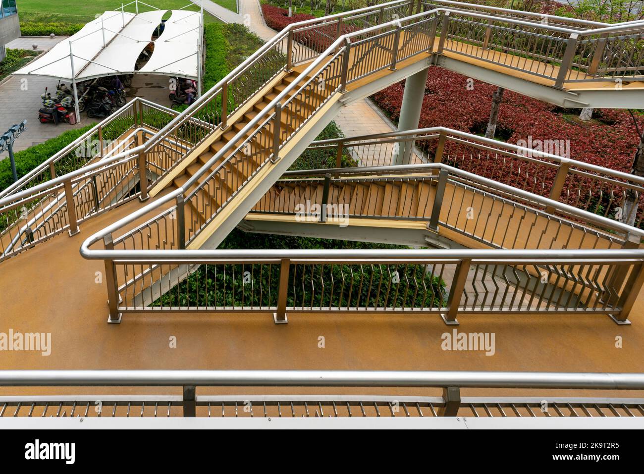 Close up and details of railing and stairs of a modern building Stock ...