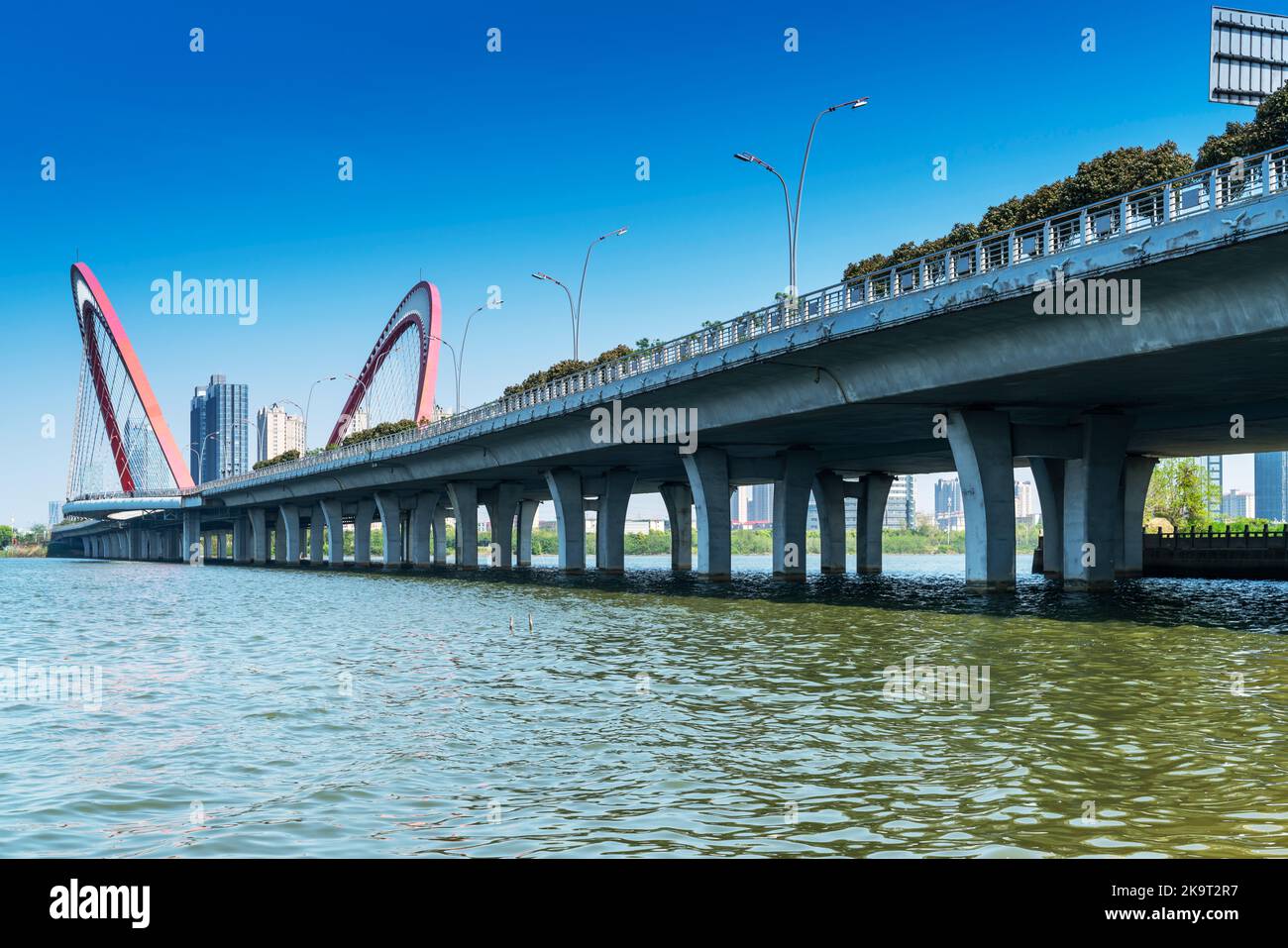 yangtze river cable stayed bridge Stock Photo - Alamy