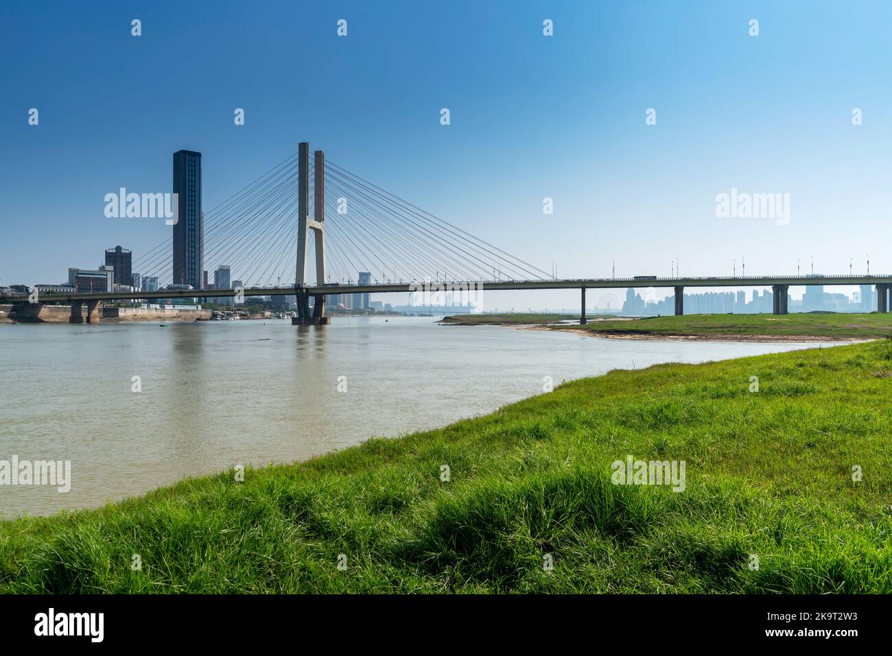 yangtze river cable stayed bridge Stock Photo - Alamy