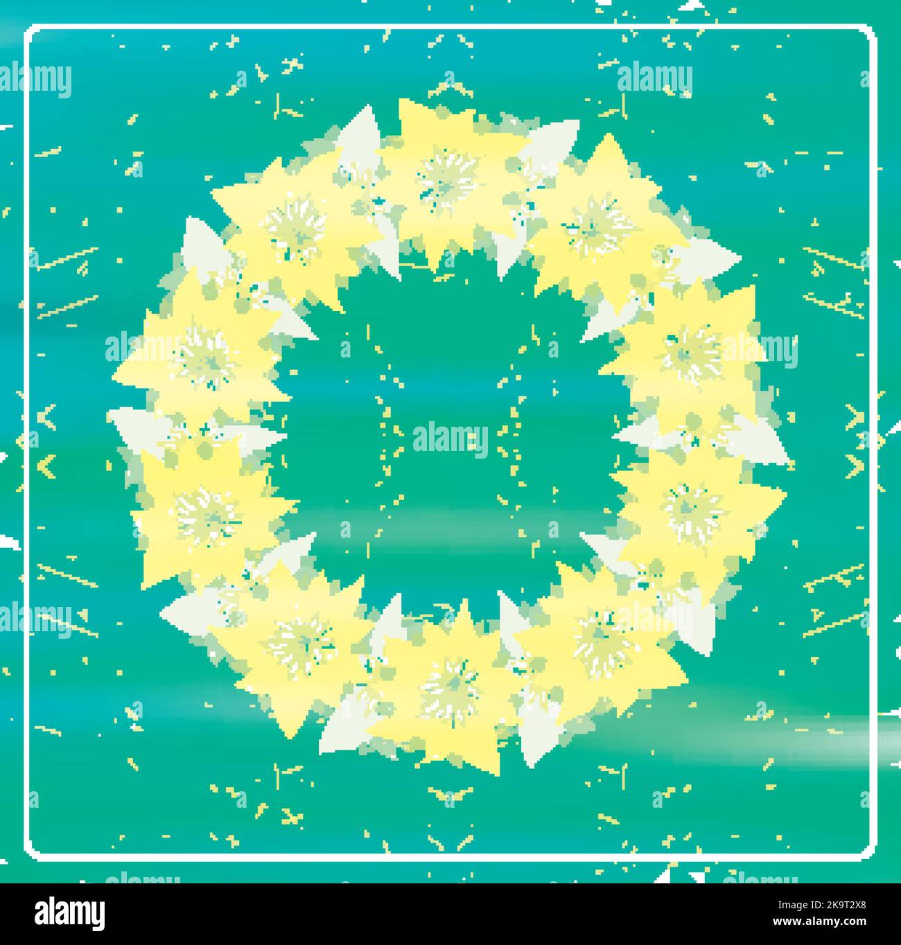 Abstract colorful background with floral wreath Stock Vector Image ...