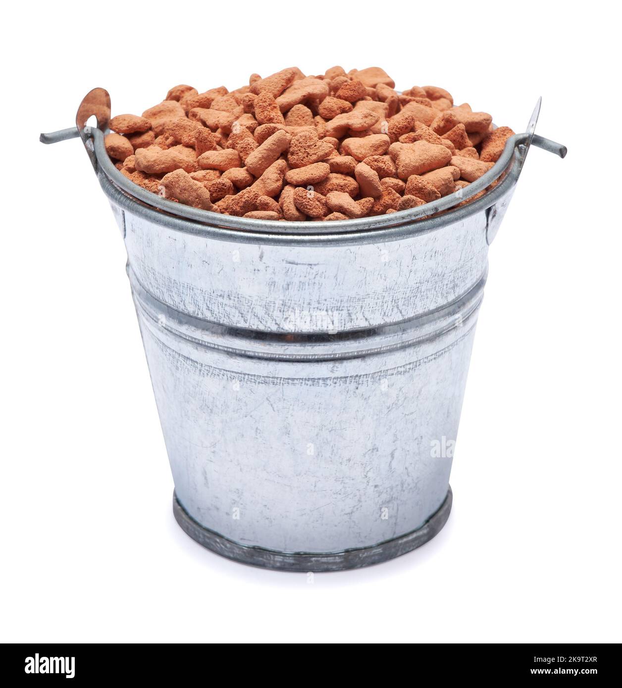 granulated clay drainage and absorbent in a pot isolated on white ...