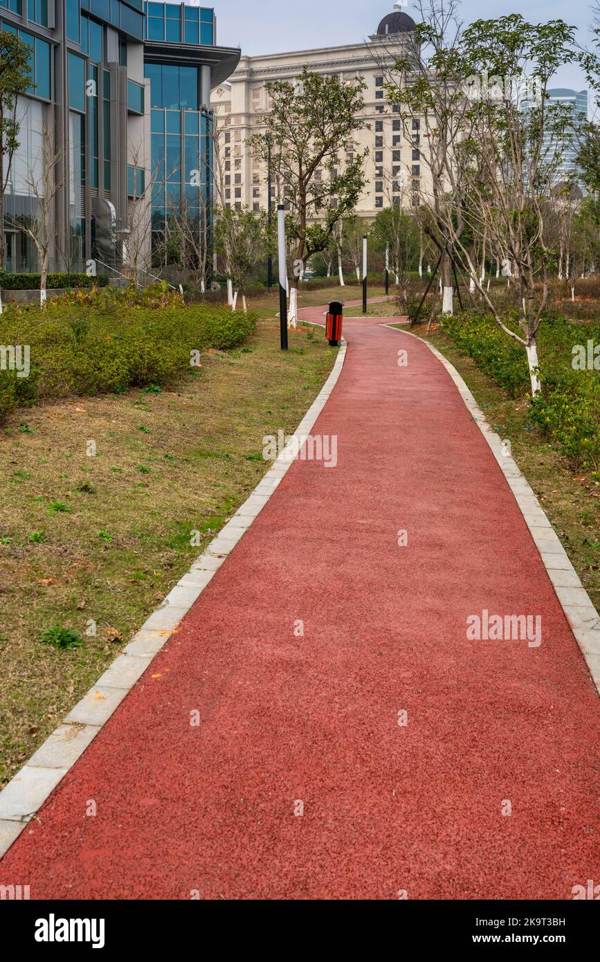 city park with modern building background in shanghai Stock Photo - Alamy