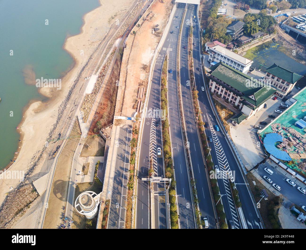 Aerial photography bird-eye view of City viaduct bridge road ...