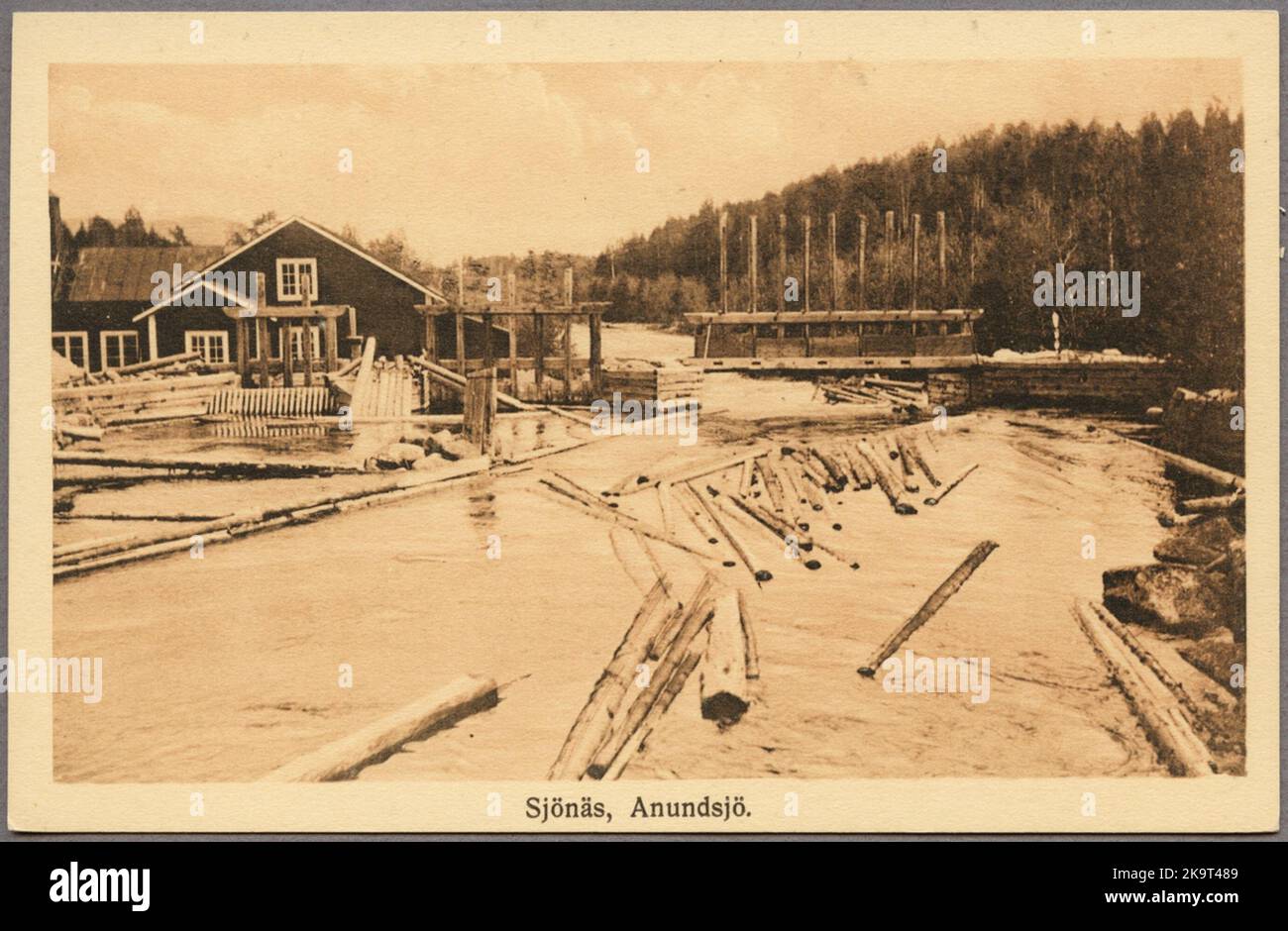 Timmer raft at Sjönäs Stock Photo - Alamy