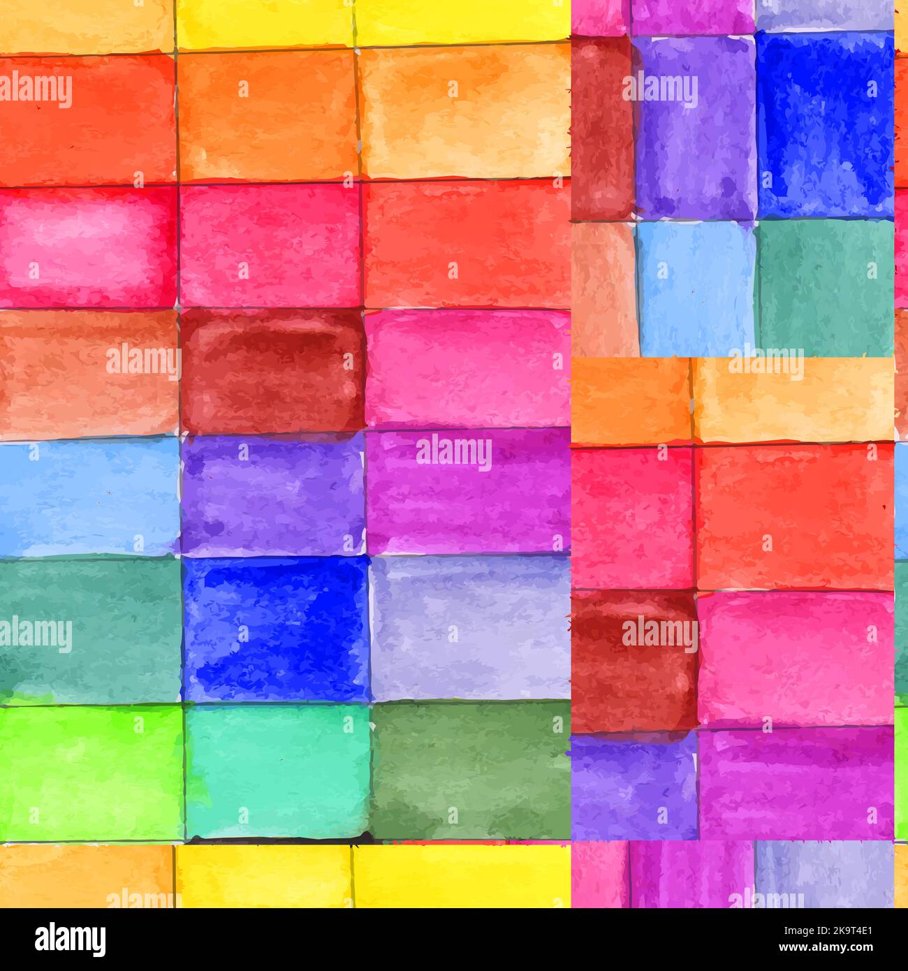 Abstract seamless pattern with watercolor cells in rainbow colors Stock ...
