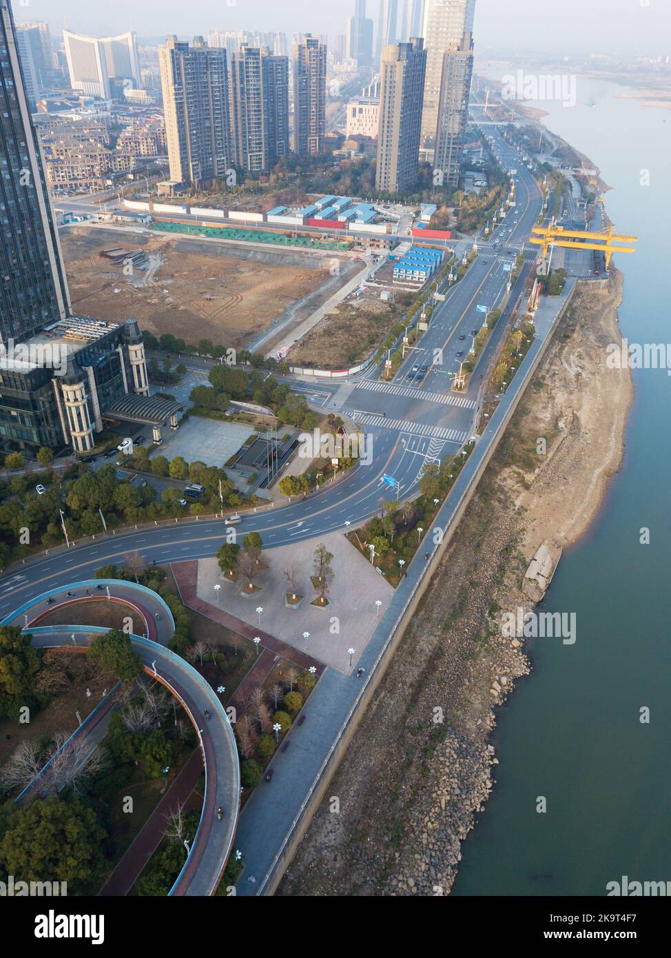 Aerial photography bird-eye view of City viaduct bridge road ...