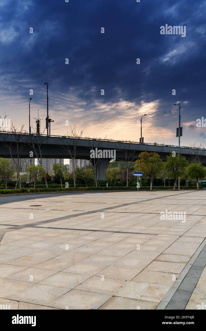 empty, modern square and skyscrapers in modern city Stock Photo - Alamy
