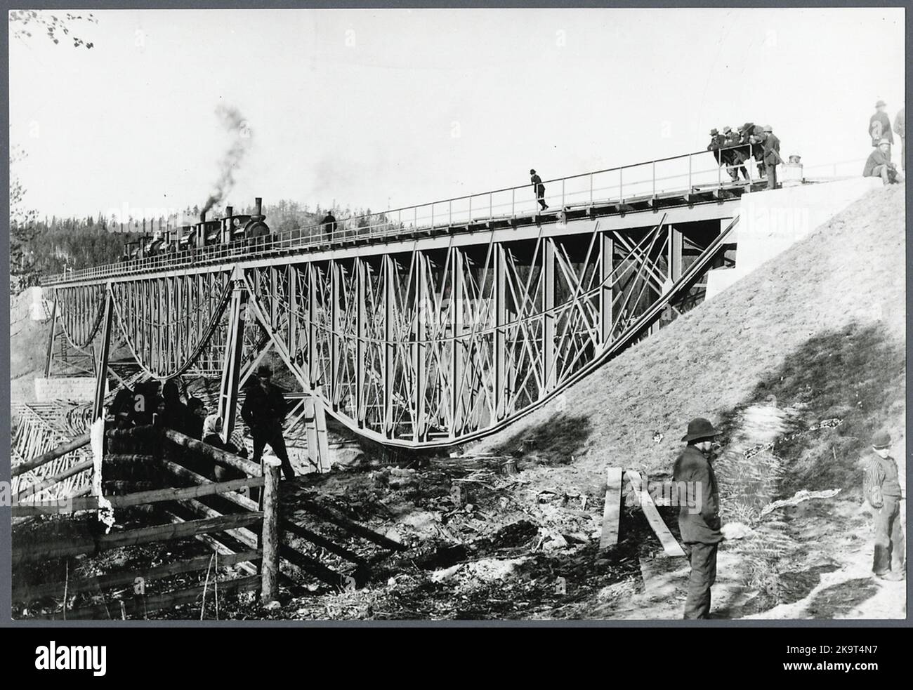 Sample load on the first bridge built in 1891 over the Öre River Stock ...