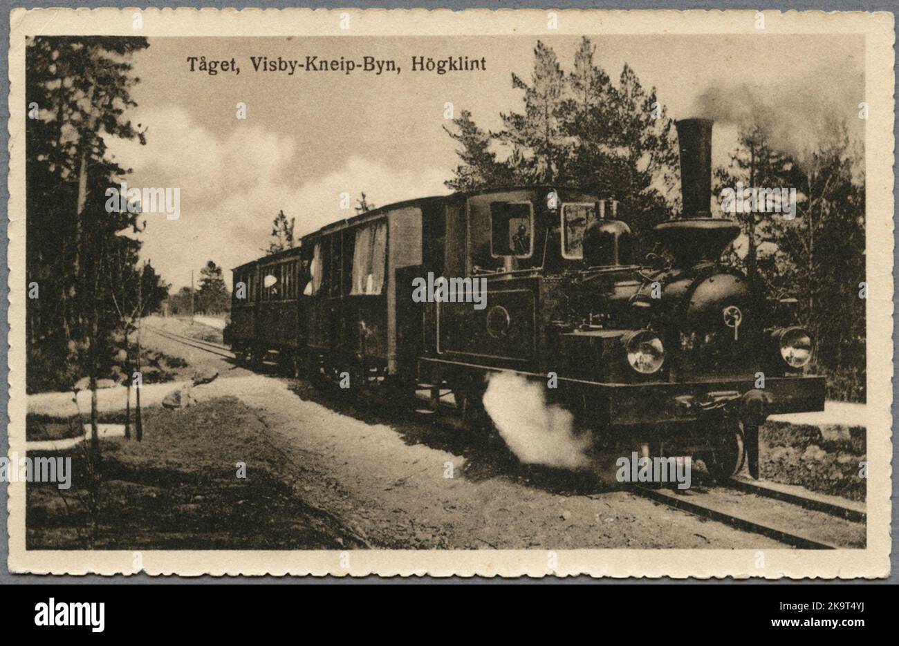 Train on the line between Visby - Högklint Stock Photo - Alamy