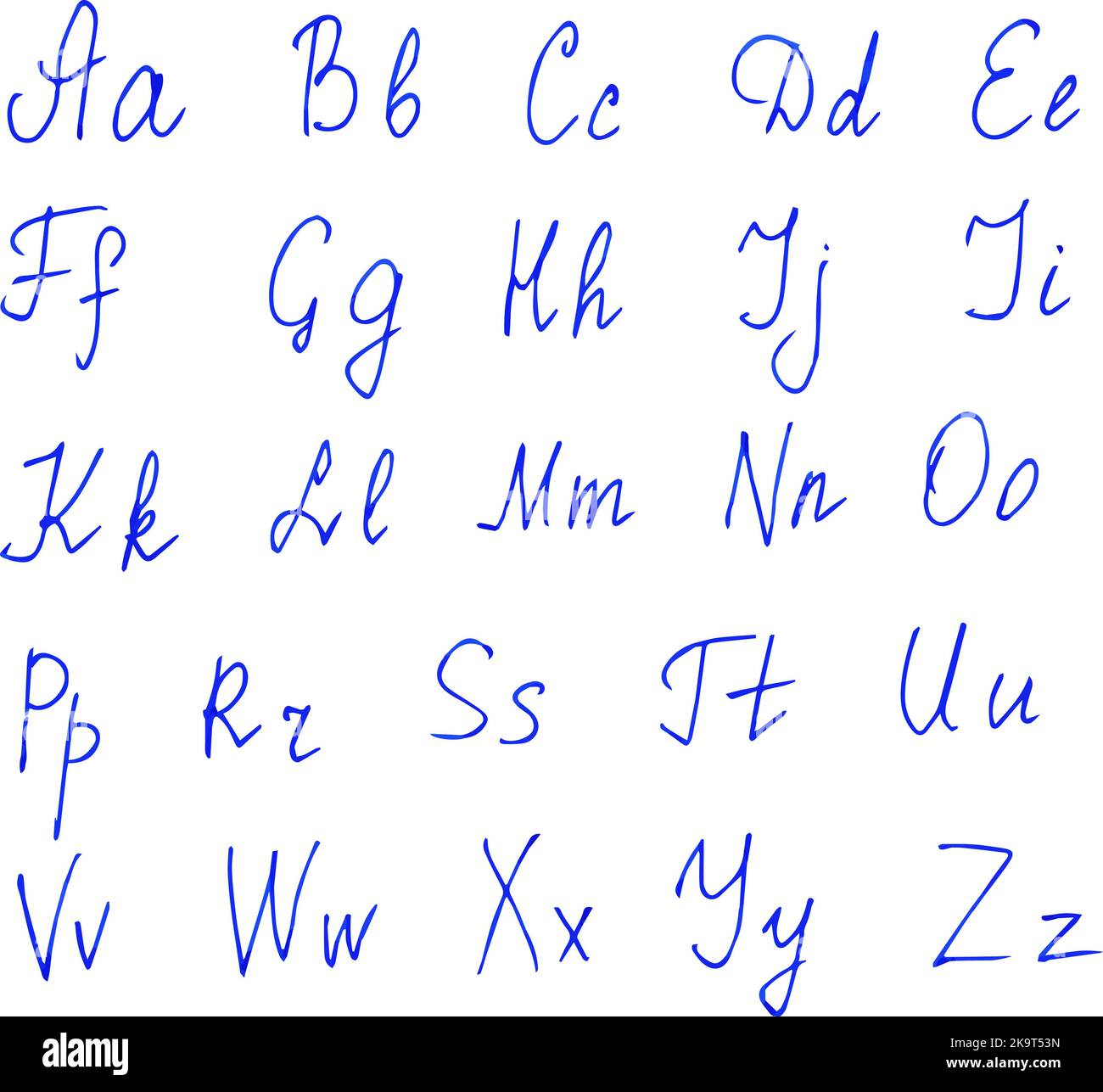 Hand written font, vector design elements on white background Stock ...