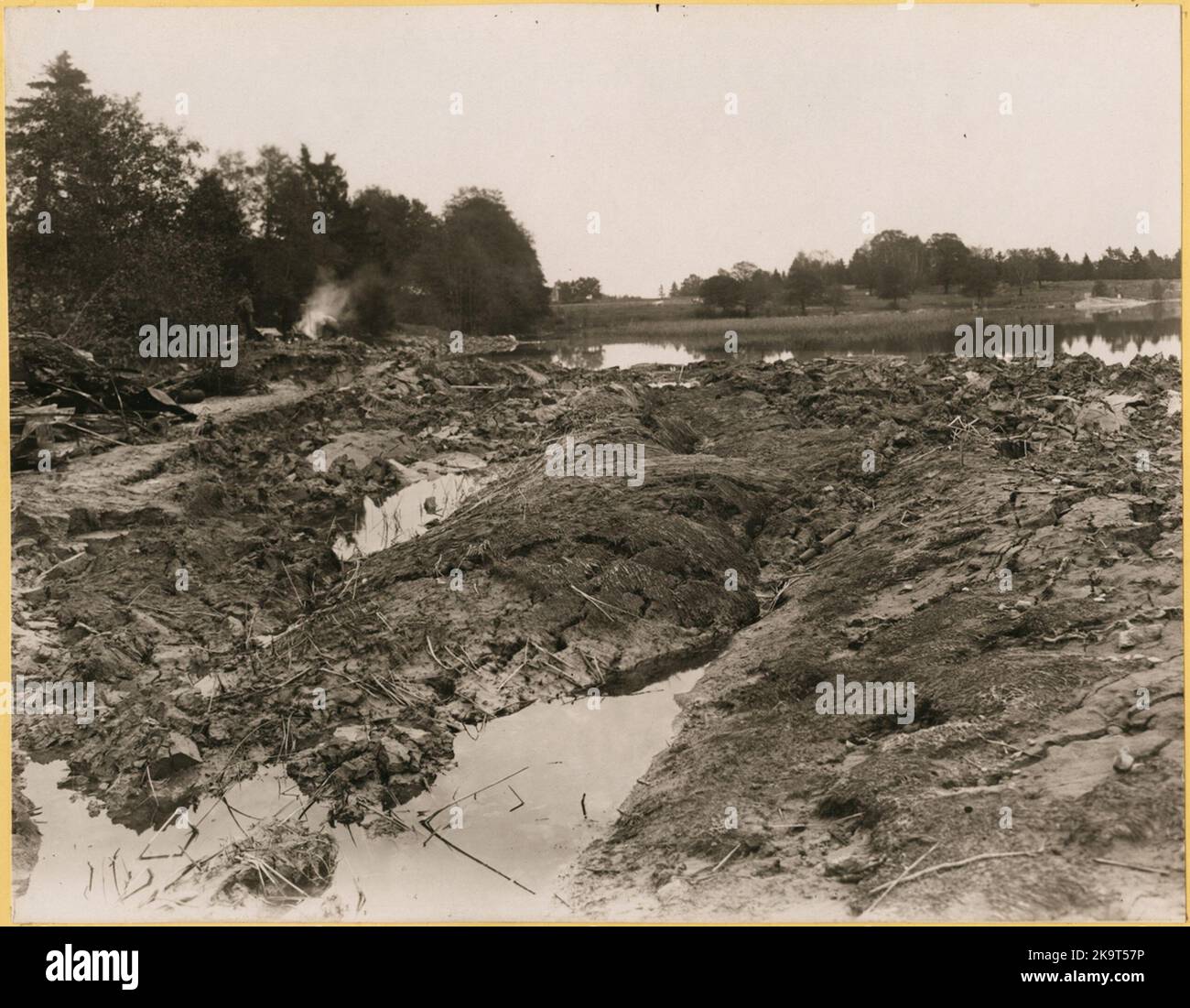 The coastal area below the train accident in Getå on October 1, 1918 ...