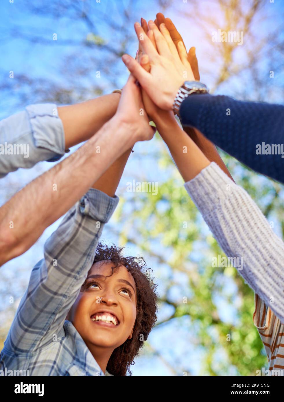 Did it together and now we all succeeding. Low angle shot of university ...