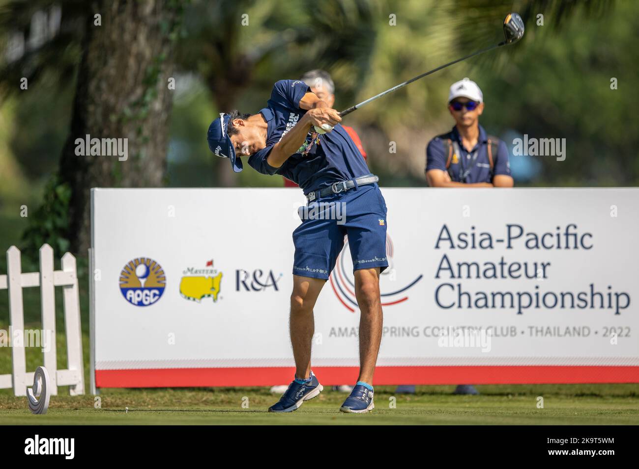 CHONBURI, THAILAND - OCTOBER 30: Ryuta Suzuki of Japan on the first tee during the final round ...
