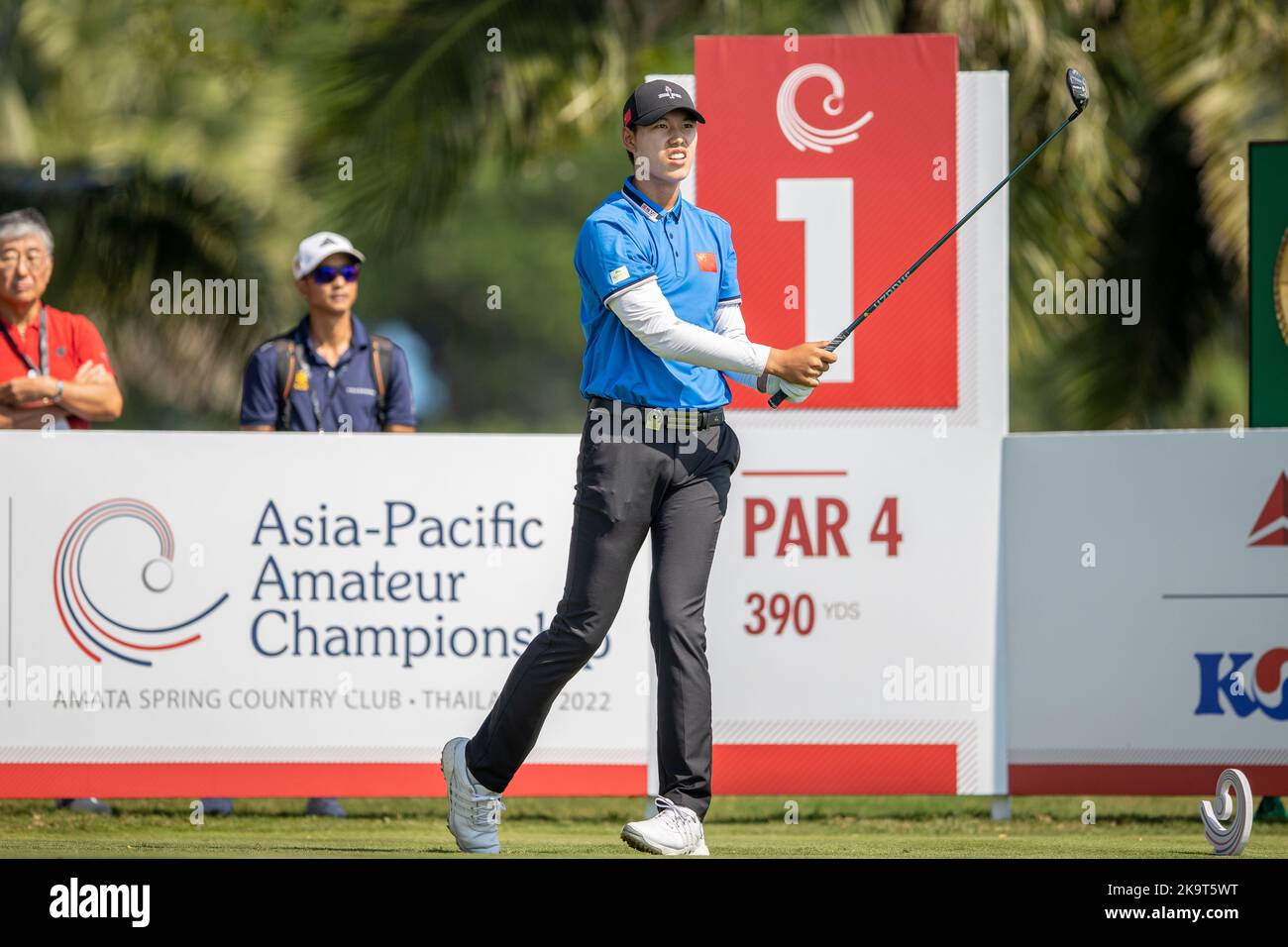 CHONBURI, THAILAND - OCTOBER 30: Wenyi Ding of China on the first tee ...