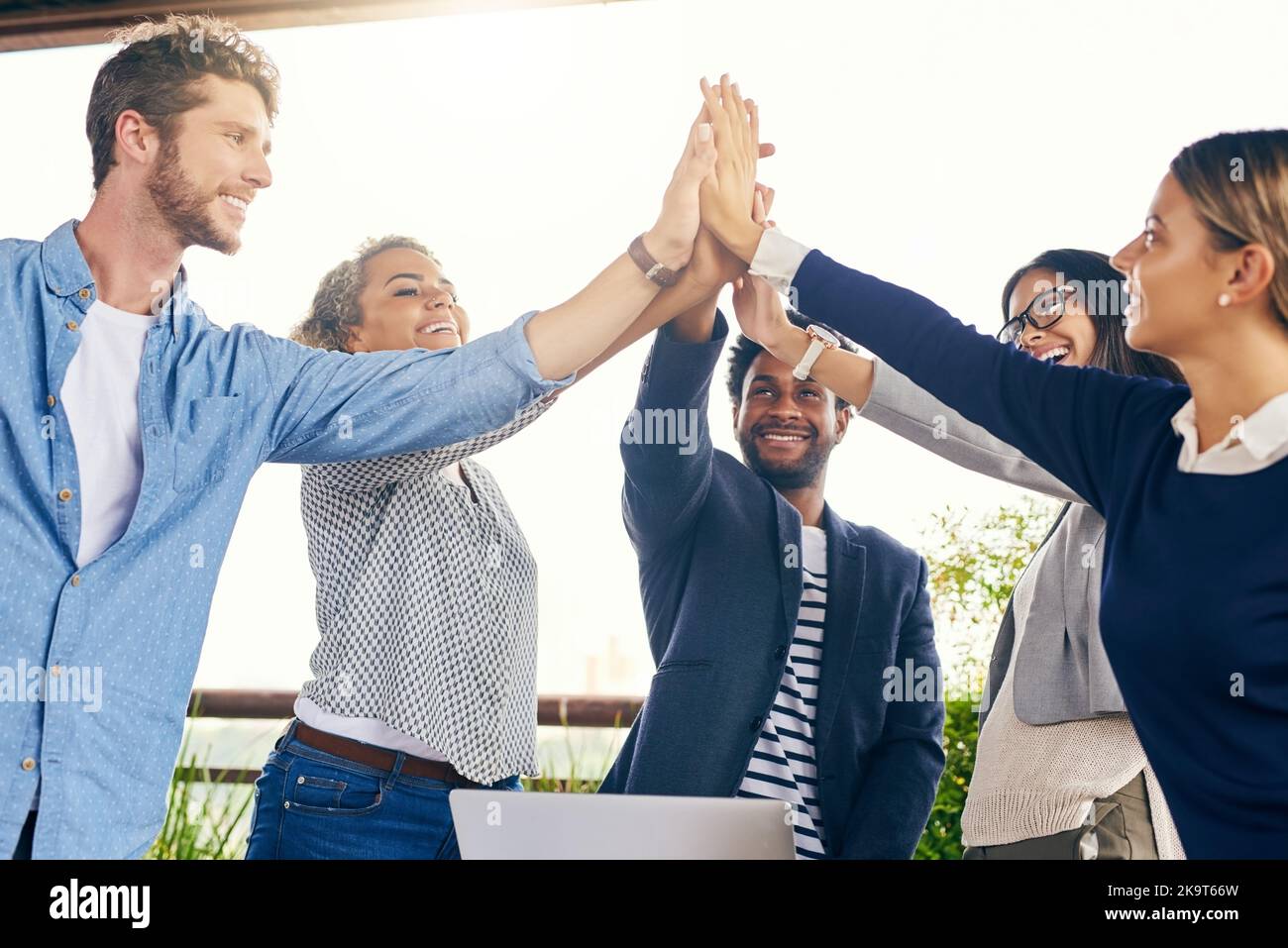 No matter what, well always come out on top. a group of businesspeople ...