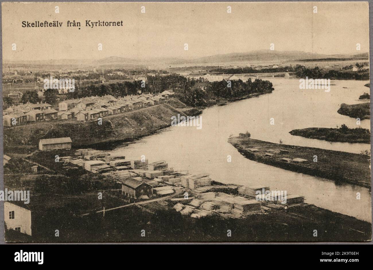 View of Skellefteå and Skellefte River Stock Photo - Alamy