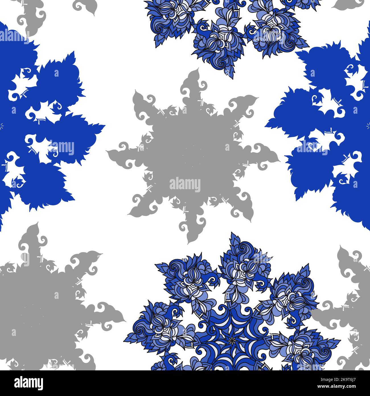 Seamless background. Abstract pattern with blue snowflakes. Vector ...