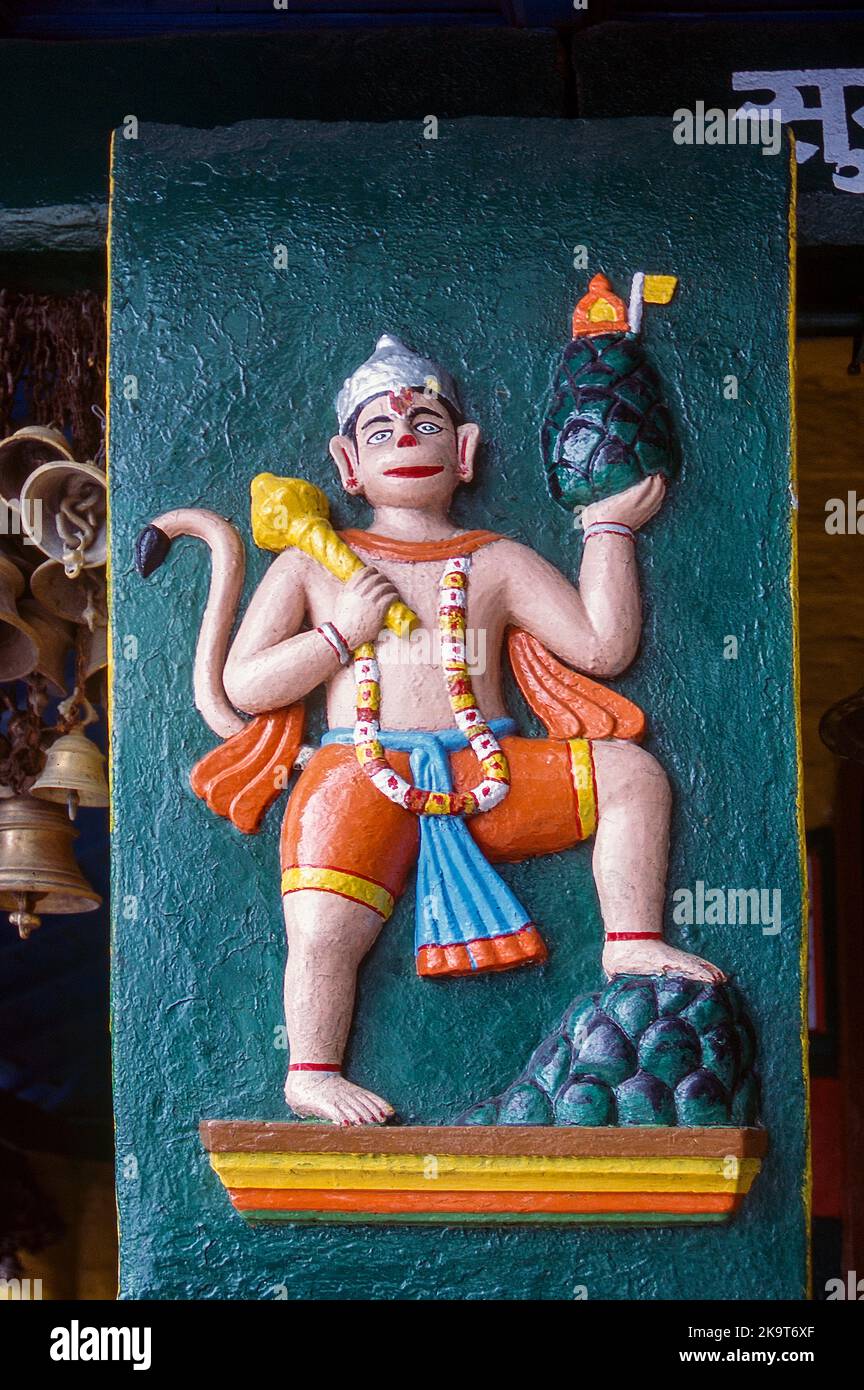 Hanuman idol in Dunagiri Temple Stock Photo - Alamy