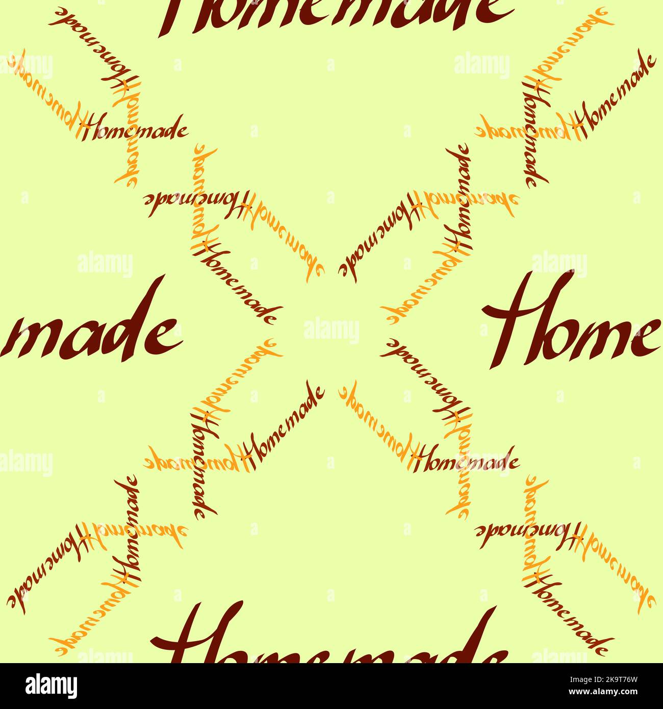 Seamless background with words Homemade . Vector illustration Stock ...
