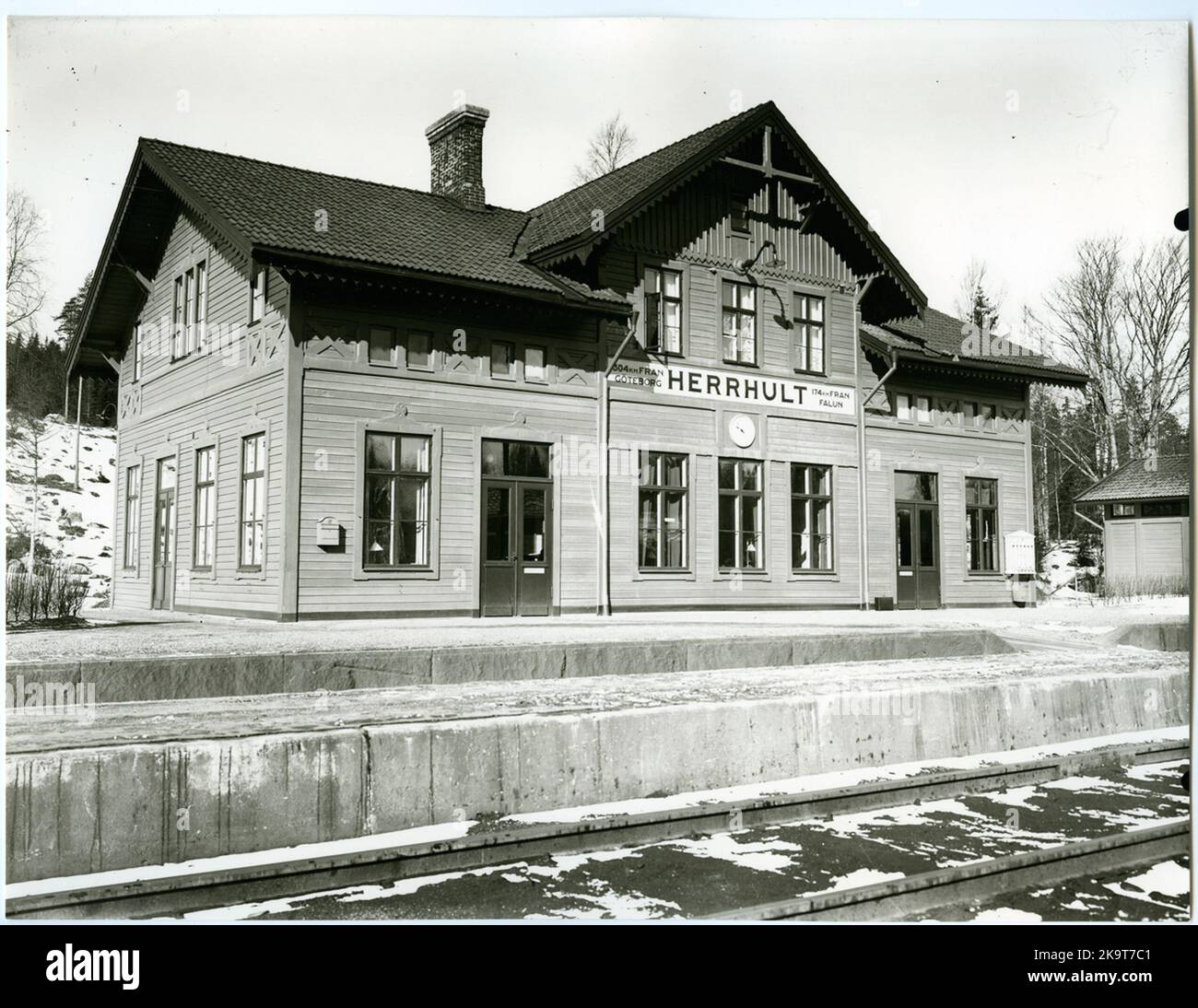 The station was opened in 1877. One-half-ward station house in wood ...