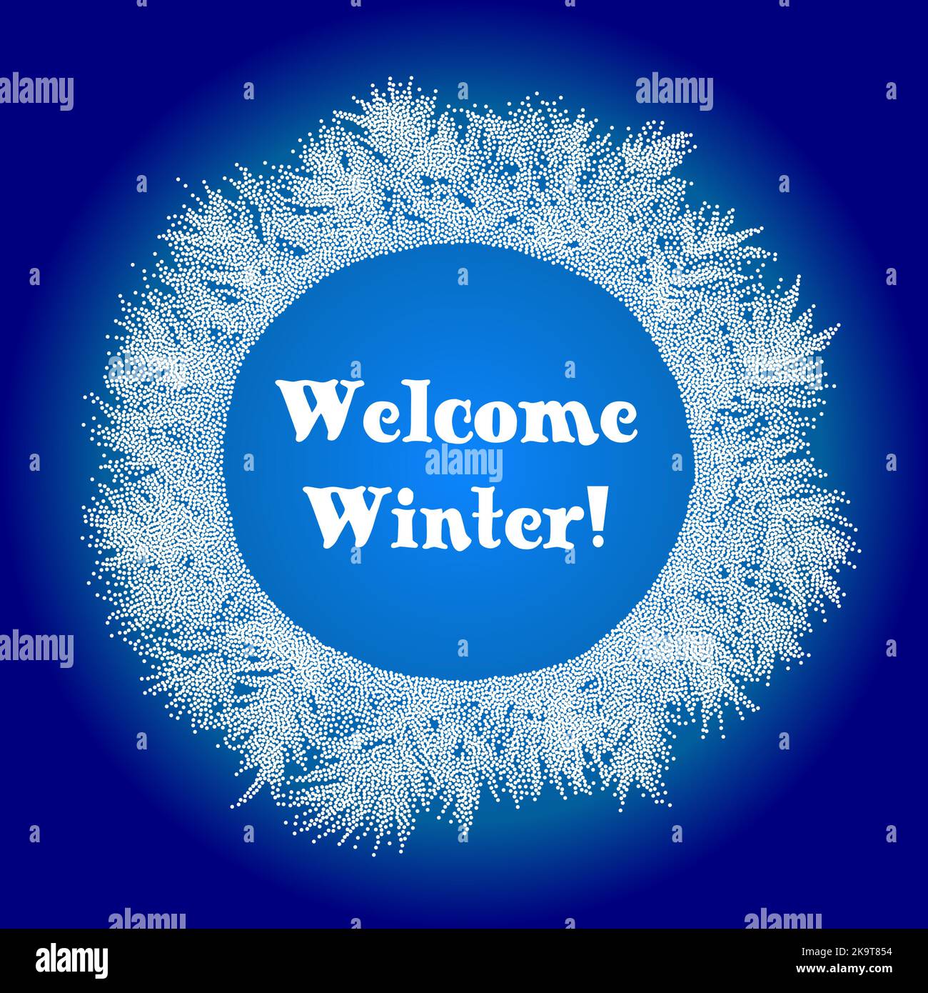 Welcome Winter lettering on colorful background with herbal doodle ...