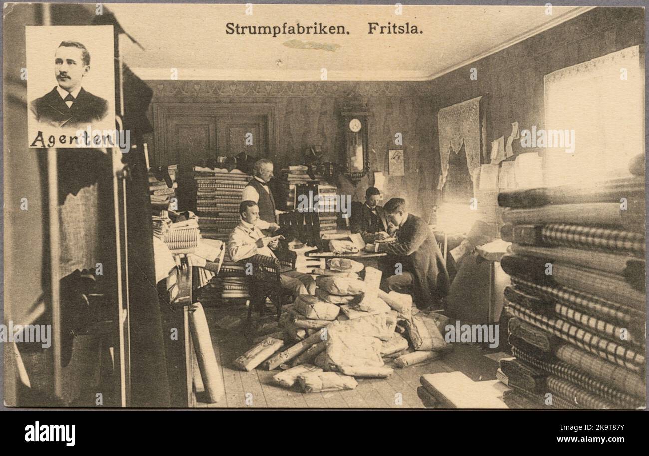 Interior from the stocking factory in Fritsla with the agent's portrait ...