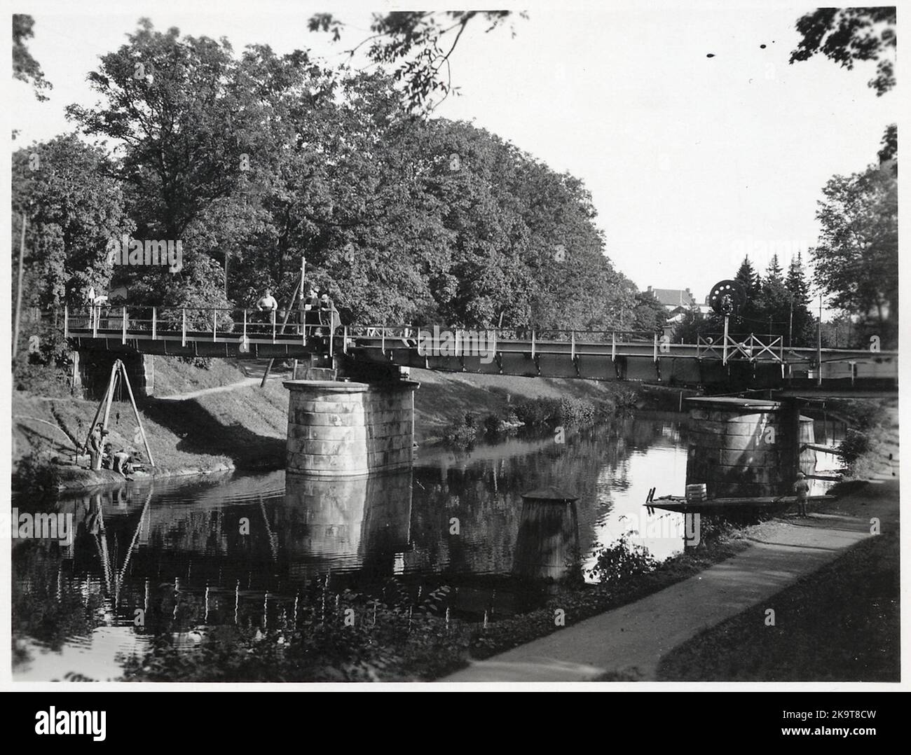 Turning bridge over the Göta Canal at Motala Stock Photo - Alamy
