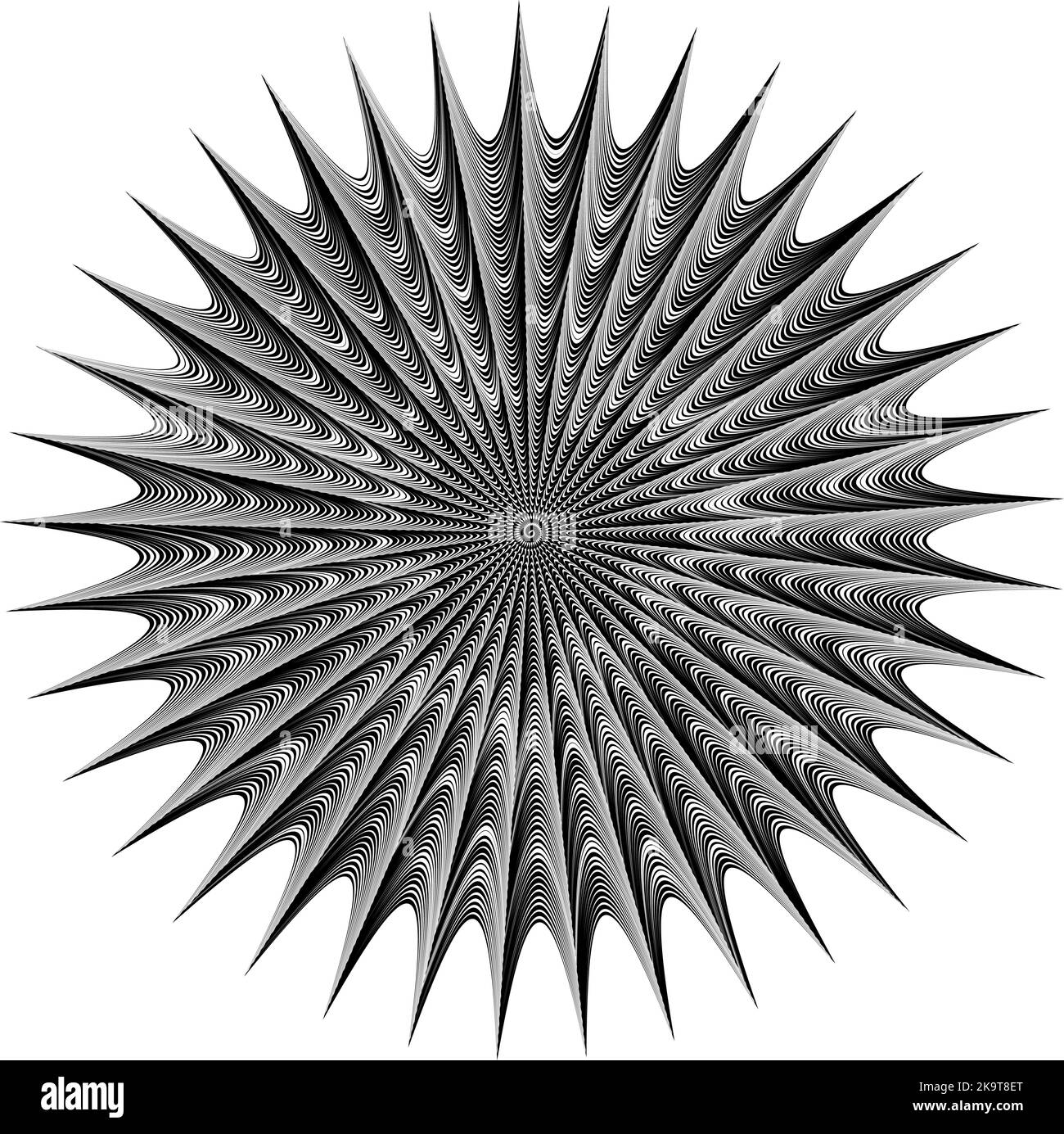 Abstract Striped Vector Background In Circle Concentric Circles