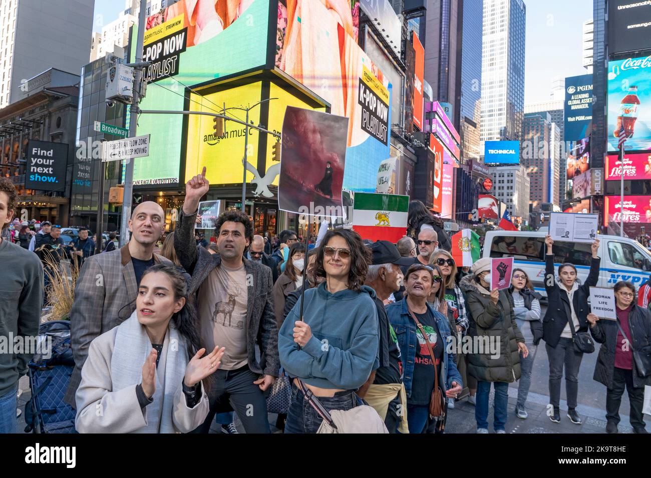 NEW YORK, NEW YORK - OCTOBER 29: Hundreds of Iranian and their ...
