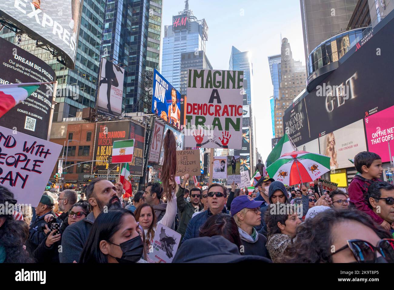 NEW YORK, NEW YORK - OCTOBER 29: Hundreds of Iranian and their ...